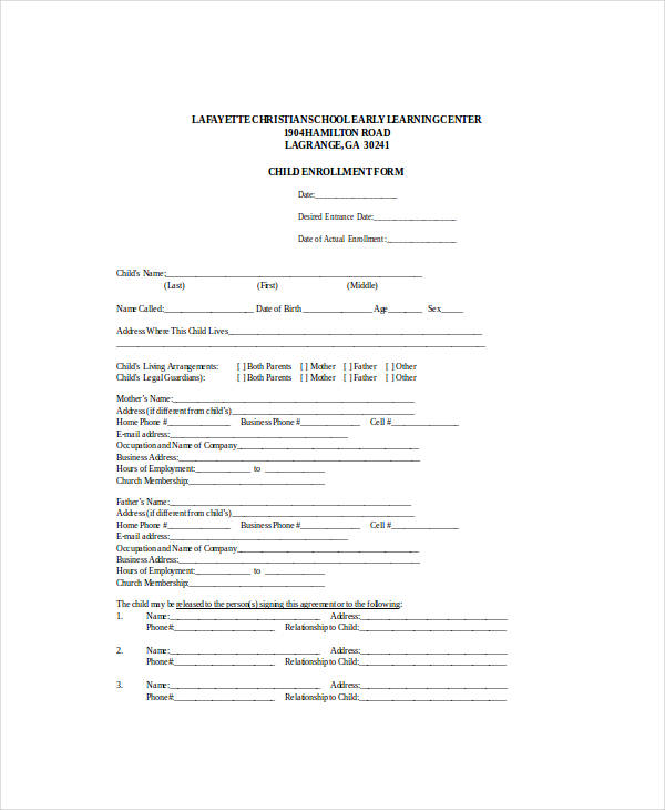 FREE 10+ Reduced Fee Enrollment Application Forms in PDF | MS Word