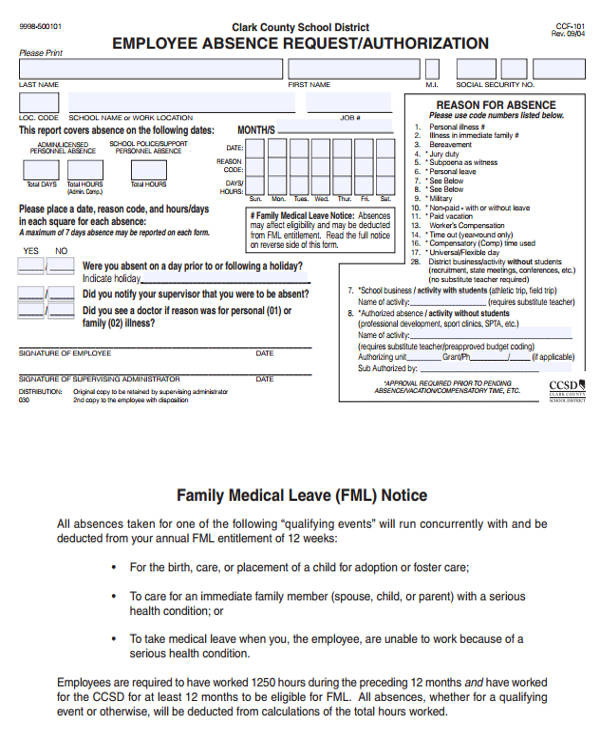 FREE 10+ Compensatory Time Authorization Forms in PDF | MS Word