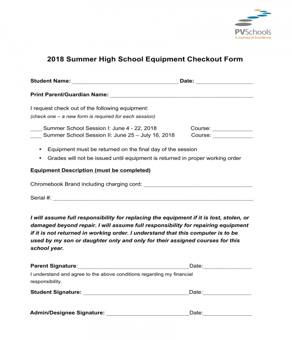 FREE 13+ Equipment Checkout Form Samples, PDF, MS Word, Google Docs, Excel