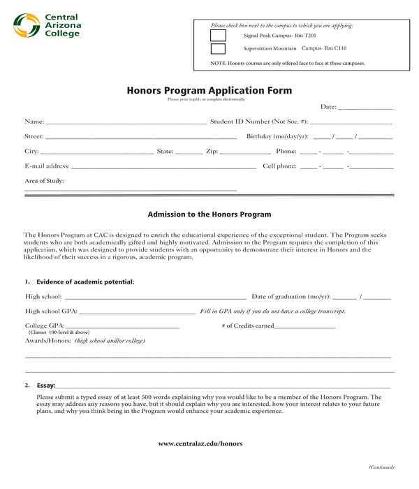 FREE 10+ Honors Scholar Graduation Forms in PDF