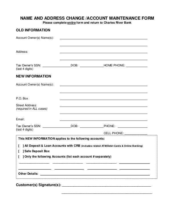 FREE 10+ Name Address Change Forms in PDF | MS Word