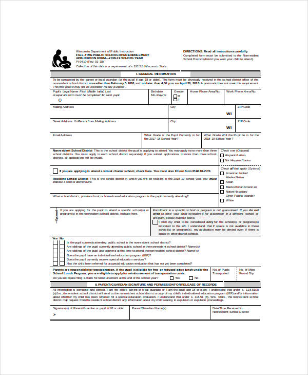 FREE 10+ Reduced Fee Enrollment Application Forms in PDF | MS Word