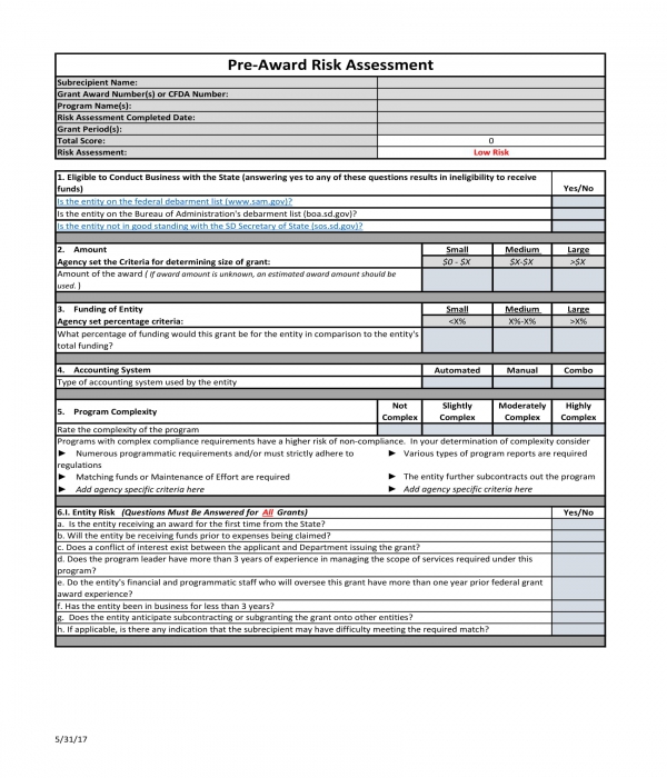 FREE 10+ Pre-Award Forms and Policies in PDF | MS Word