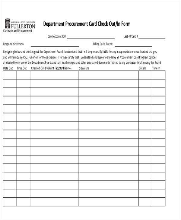 FREE 11+ Procurement Card Forms in PDF | MS Word | Excel