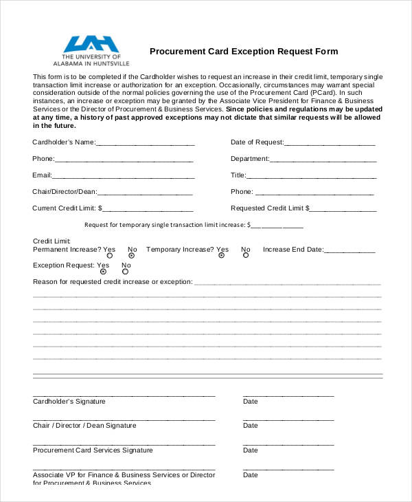 FREE 11+ Procurement Card Forms in PDF | MS Word | Excel