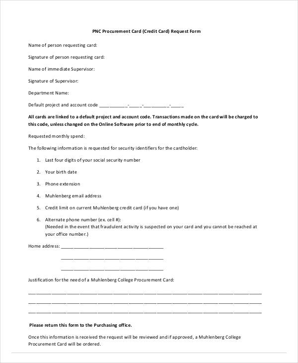 FREE 11+ Procurement Card Forms in PDF | MS Word | Excel