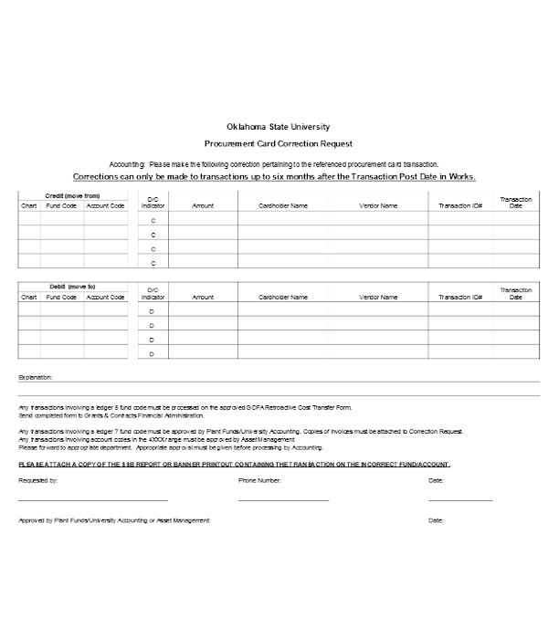 FREE 11+ Procurement Card Forms in PDF | MS Word | Excel