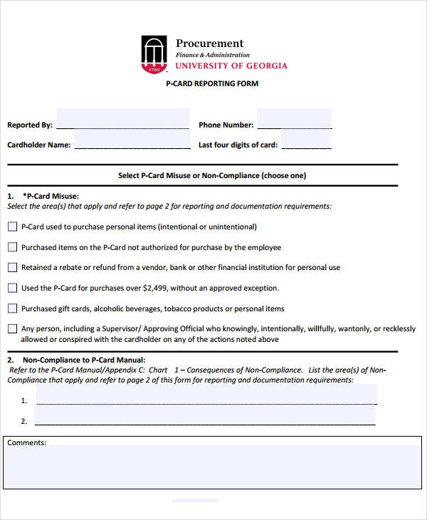 FREE 11+ Procurement Card Forms in PDF | MS Word | Excel