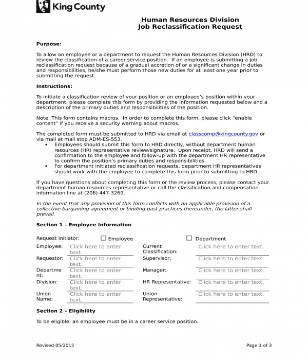 FREE 12+ Reclassification Request Form Samples, PDF, MS Word, Google ...
