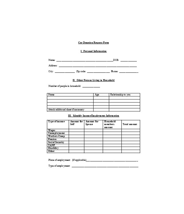 FREE 6+ Car Donation Forms in PDF | MS Word