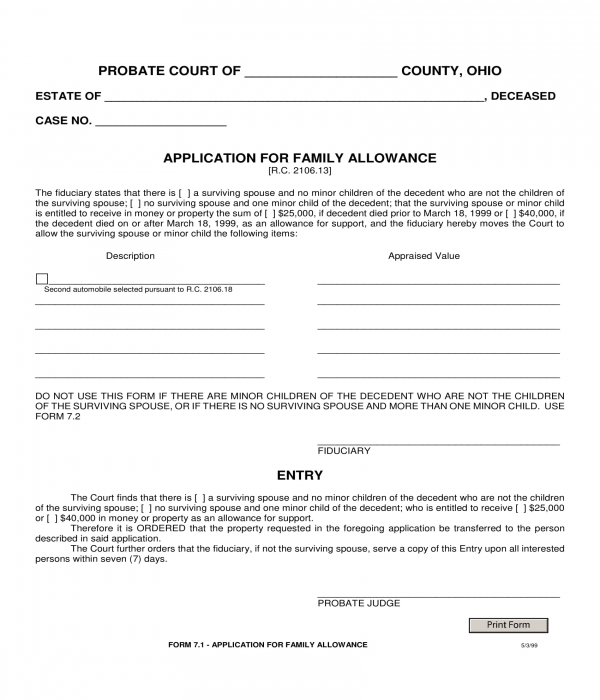 FREE 4+ Family Allowance Forms in PDF