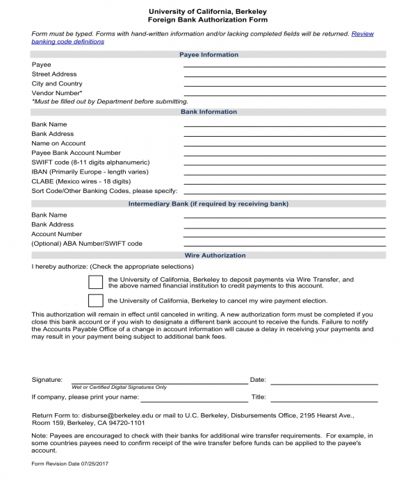 FREE 11+ Bank Authorization Forms in PDF | MS Word