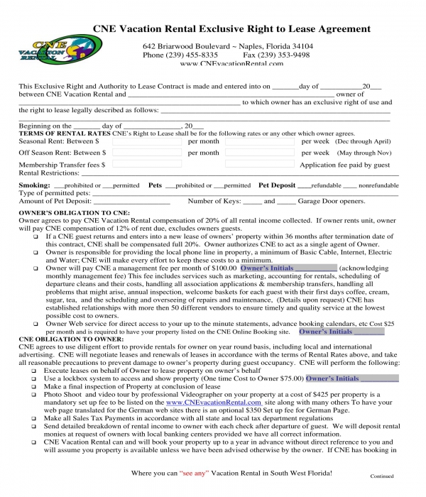 FREE 8+ Vacation Rental Agreement Forms in PDF | MS Word