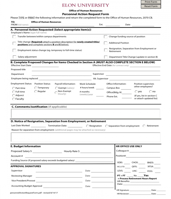 FREE 3+ Personnel Action Forms in PDF | MS Word | Excel