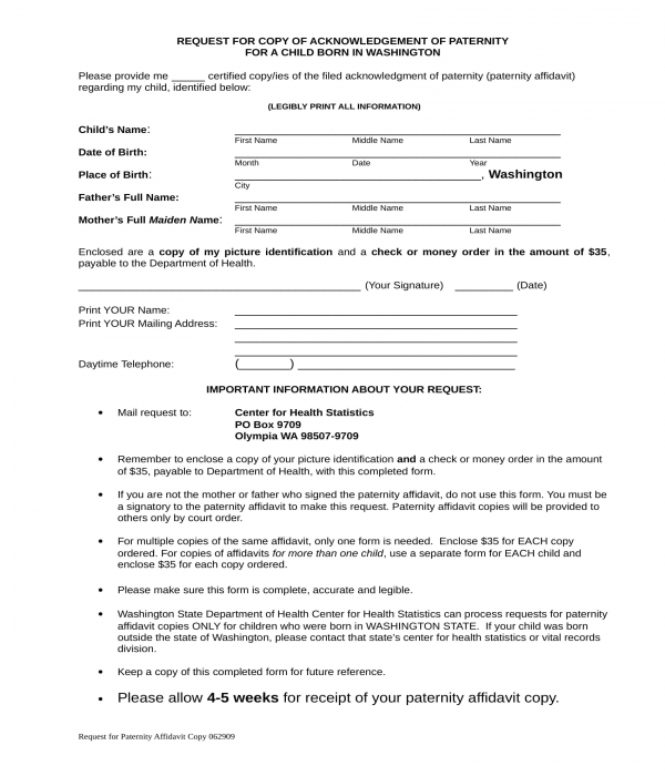 FREE 3+ Affidavit of Paternity Forms in PDF | MS Word