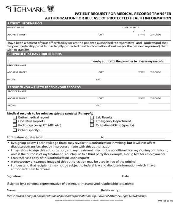 FREE 11+ Medical Records Transfer Forms in PDF | MS Word