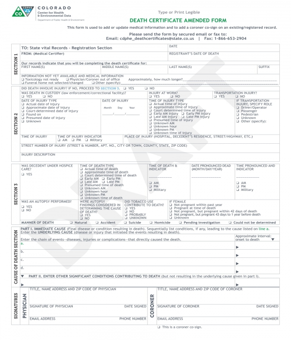 FREE 10+ Death Certificate Form Samples, PDF, MS Word, Google Docs