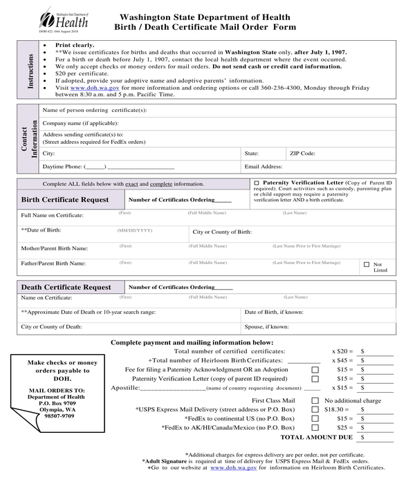 FREE 10+ Death Certificate Form Samples, PDF, MS Word, Google Docs