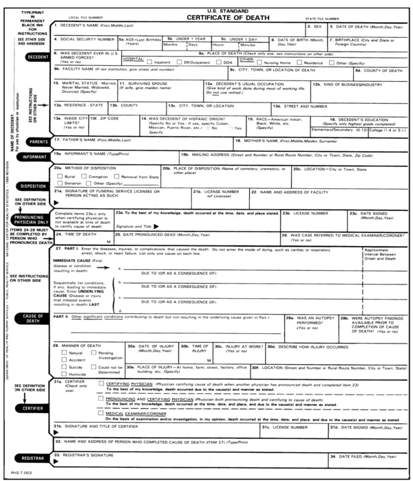 FREE 10+ Death Certificate Form Samples, PDF, MS Word, Google Docs