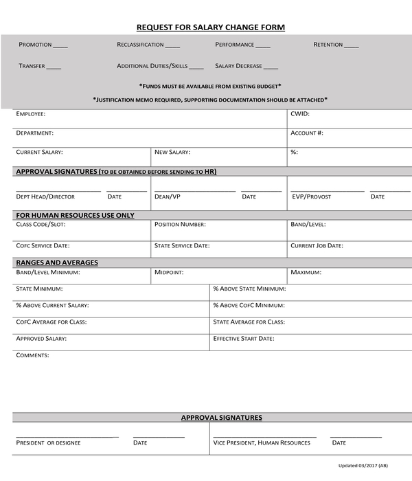 FREE 11+ Employee Pay Increase Form Samples, PDF, MS Word, Google Docs