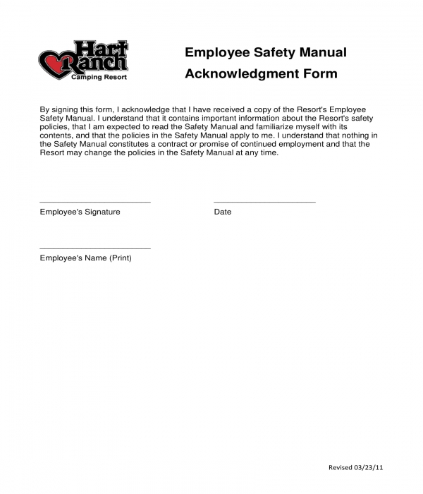 FREE 6+ Safety Acknowledgment Forms in PDF MS Word