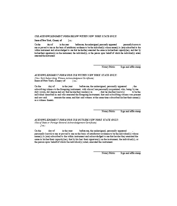 FREE 6+ Witness Acknowledgment Forms in PDF | MS Word