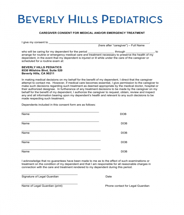 FREE 6+ Caregiver Consent Forms in PDF | MS Word