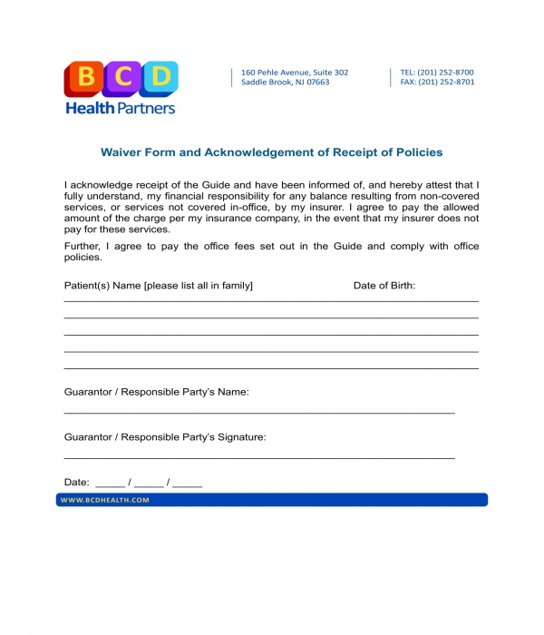 FREE 8+ Acknowledgment of Receipt Forms in PDF | MS Word