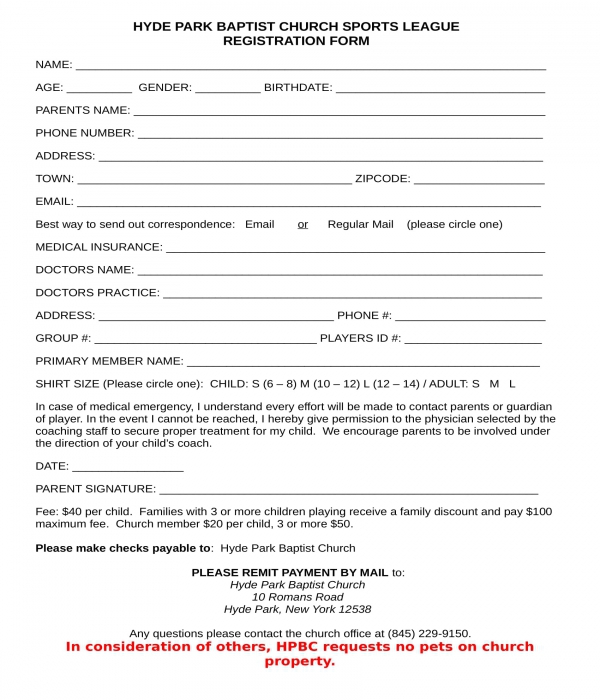 FREE 15+ Church Registration Form Samples, PDF, MS Word, Google Docs