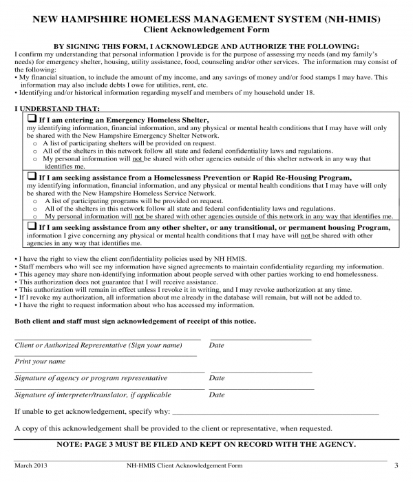 FREE 6+ Client Acknowledgment Forms in PDF | MS Word