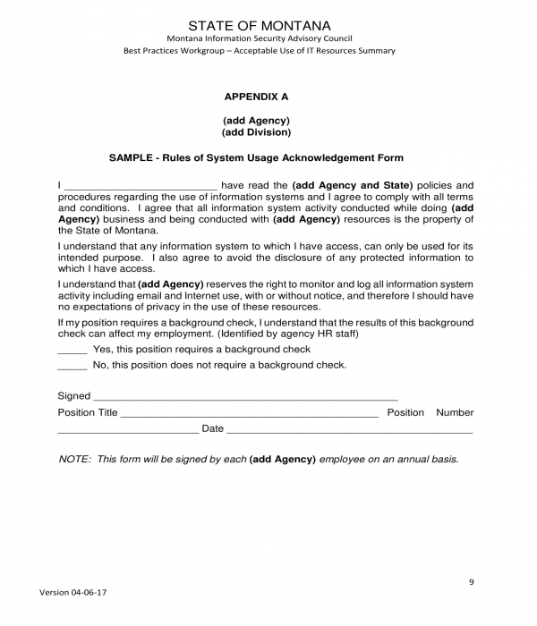 FREE 6+ End User Acknowledgment Forms in PDF