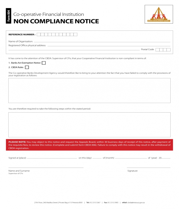 FREE 6+ Compliance Notice Forms in PDF | MS Word