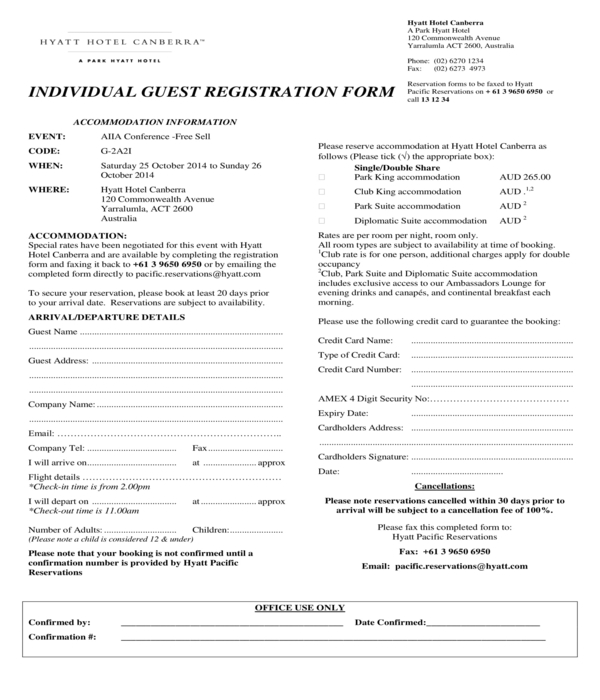 FREE 11+ Hotel Guest Registration Form Samples, PDF, MS Word, Google ...
