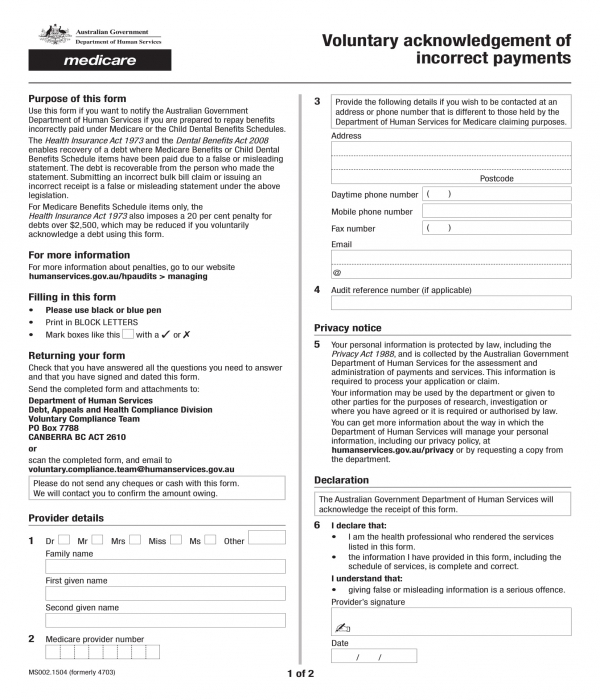 FREE 5+ Voluntary Acknowledgment Forms in PDF | MS Word
