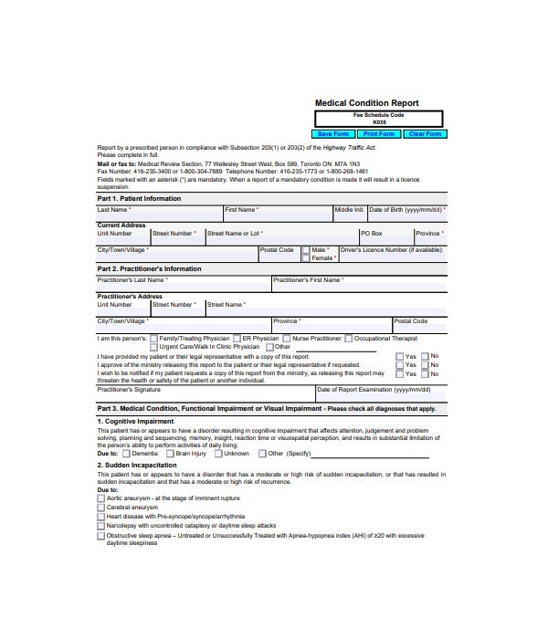 FREE 11+ Medical Report Form Samples, PDF, MS Word, Google Docs