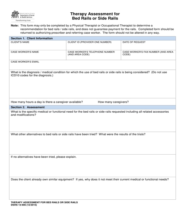 FREE 15+ Physical Therapy Assessment Form Samples, PDF, MS Word, Google ...