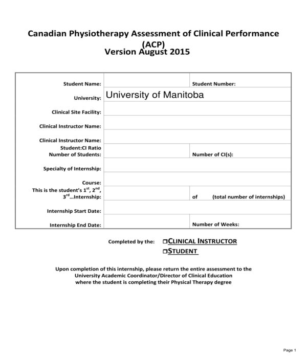 FREE 15+ Physical Therapy Assessment Form Samples, PDF, MS Word, Google ...