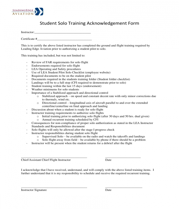 FREE 24+ Training Acknowledgment Form Samples, PDF, MS Word, Google ...