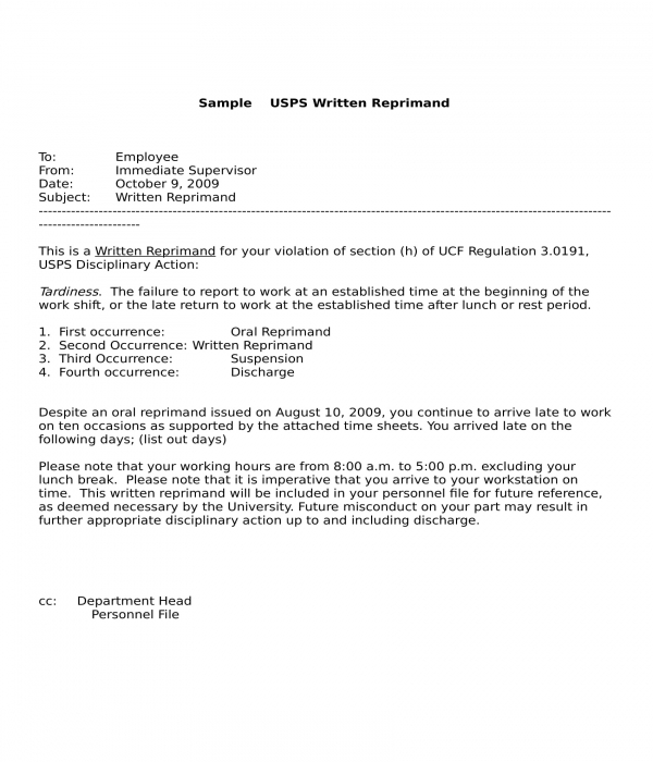 FREE 3+ Written Reprimand Forms in PDF | MS Word