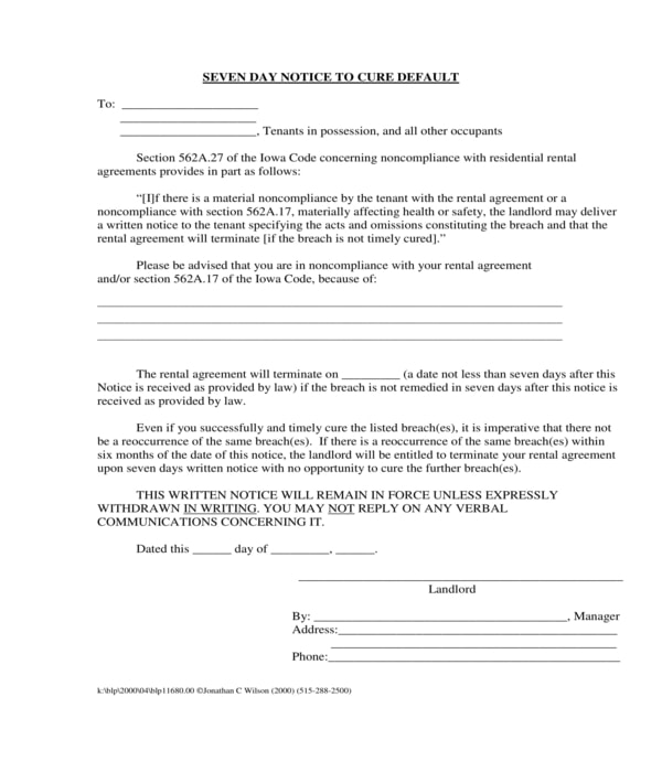 FREE 3+ 7-Day Notice Forms in PDF
