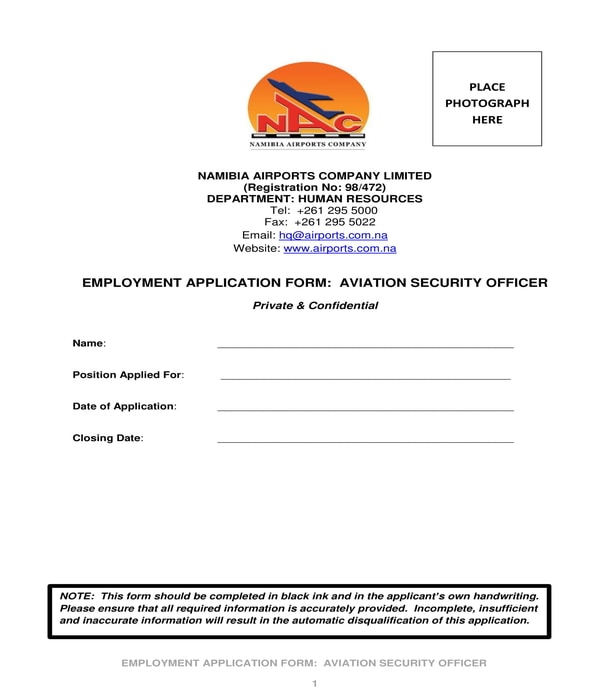 FREE 8+ Security Guard Application Form Samples, PDF, MS Word, Google Docs