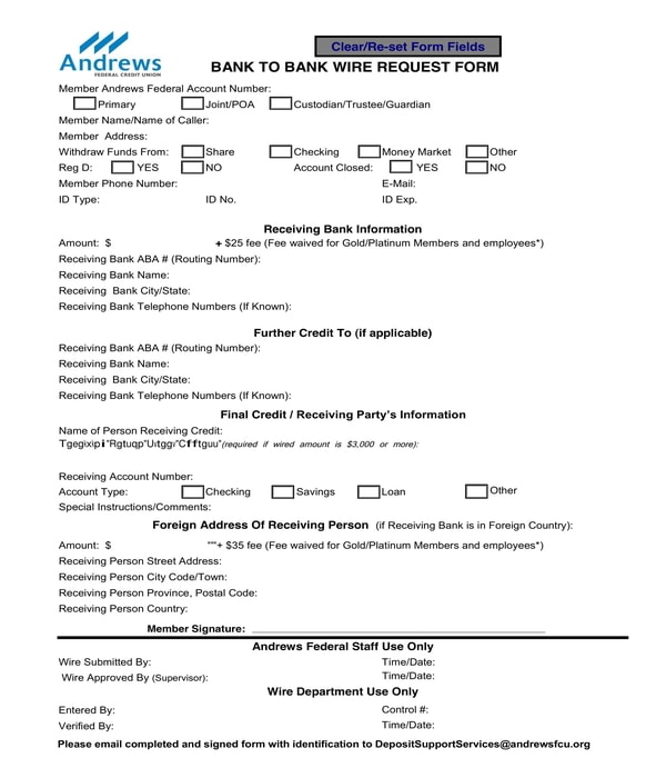 FREE 4+ Wire Request Forms in PDF | MS Word | Excel