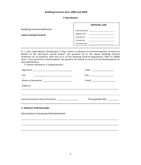 FREE 3+ 7-Day Notice Forms in PDF