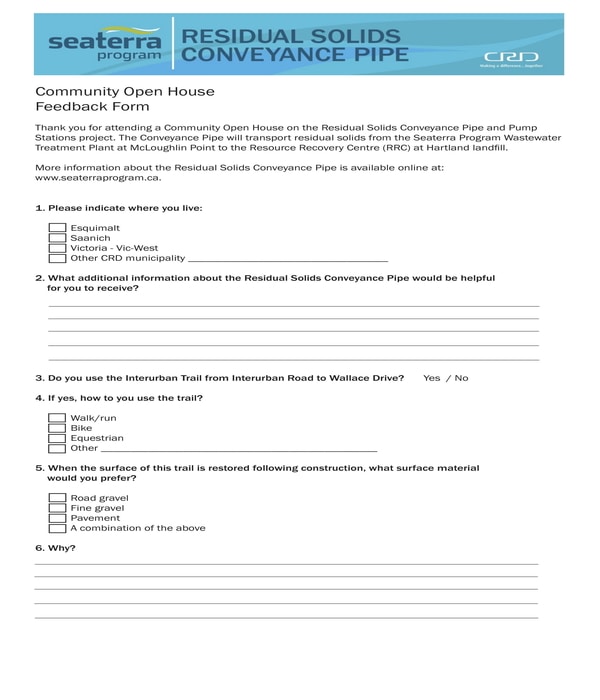FREE 6+ Open House Feedback Forms in PDF | MS Word