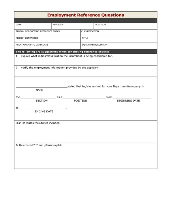FREE 10+ Employment Reference Form Samples, PDF, MS Word, Google Docs