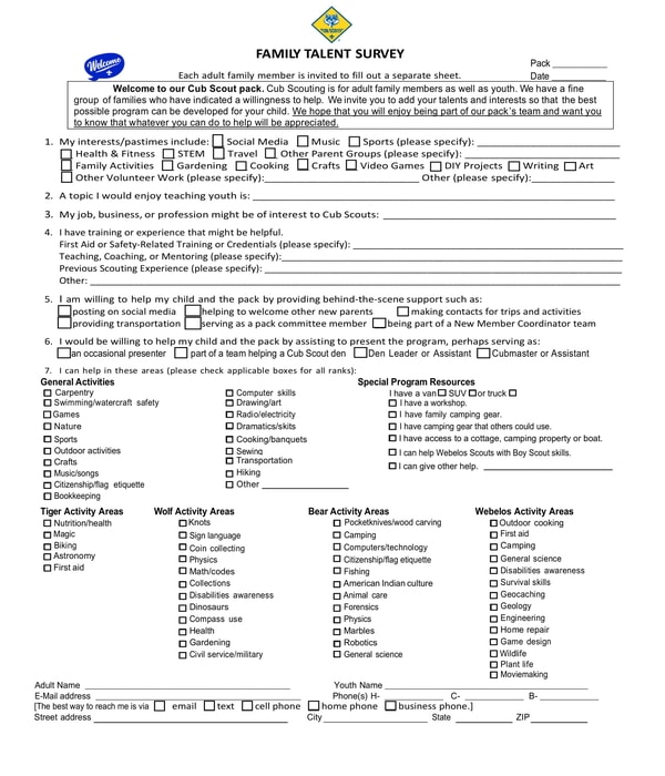 FREE 6+ Family Survey Forms in PDF