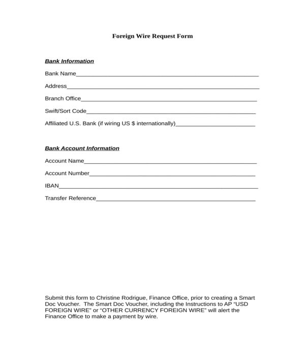 FREE 4+ Wire Request Forms in PDF | MS Word | Excel