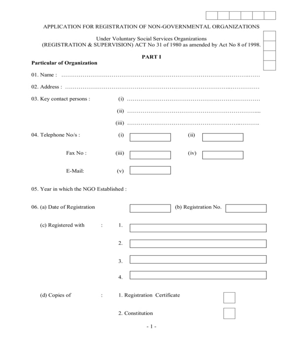 FREE 3+ NGO Registration Forms in PDF | MS Word