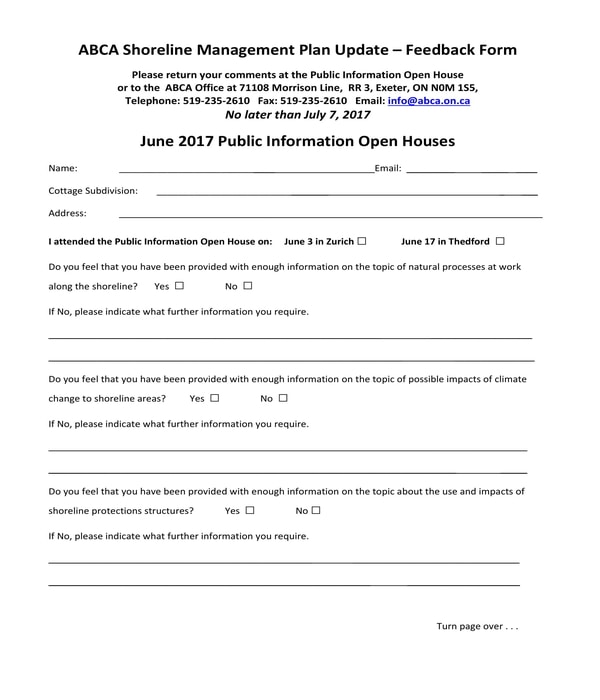 FREE 6+ Open House Feedback Forms in PDF | MS Word