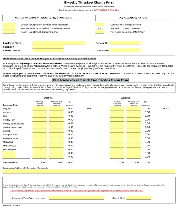 FREE 6+ Payroll Change Forms in Excel | PDF | MS Word